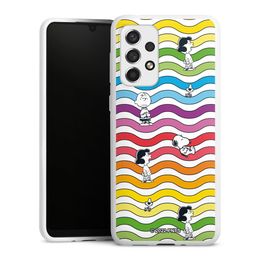DeinDesign Galaxy A33 5G Handy Silikon H&uuml;lle Case wei&szlig; Handyh&uuml;lle Snoopy Muster Peanuts Silikon Case