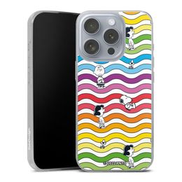 DeinDesign iPhone 16 Pro Handy Slim Case Silikon Handyh&uuml;lle transparent H&uuml;lle extra d&uuml;nn Snoopy Muster Peanuts Silikon Slim Case