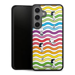 DeinDesign Galaxy S25 Handy Gallery Case Handyh&uuml;lle 9H Geh&auml;rtetes Glas R&uuml;ckseite H&uuml;lle Snoopy Muster Peanuts Gallery Case