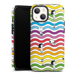 DeinDesign iPhone 13 Mini Handy Panzer Handyh&uuml;lle robuste Outdoor H&uuml;lle Schutzh&uuml;lle gl&auml;nzend Snoopy Muster Peanuts Tough Case