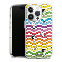DeinDesign iPhone 14 Pro Handy Case Handyh&uuml;lle transparent H&uuml;lle Snoopy Muster Peanuts Hard Case