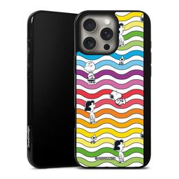 DeinDesign iPhone 16 Pro Max Handy Silikon H&uuml;lle Case schwarz Handyh&uuml;lle Snoopy Muster Peanuts