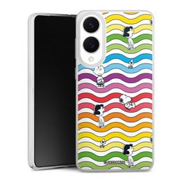 DeinDesign Galaxy S25 Edge Handy Silikon H&uuml;lle Case transparent Handyh&uuml;lle Snoopy Muster Peanuts Silikon Case