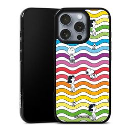 DeinDesign iPhone 16 Pro Handy Silikon H&uuml;lle Case schwarz Handyh&uuml;lle Snoopy Muster Peanuts