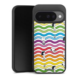 DeinDesign Google Pixel 10 Handy Premium Silikon H&uuml;lle Handyh&uuml;lle schwarz Case Snoopy Muster Peanuts Silikon Premium Case