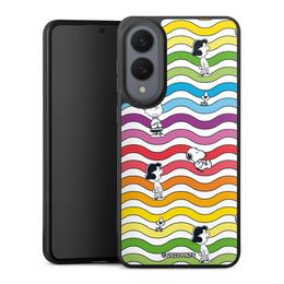 DeinDesign Galaxy S25 Edge Handy Premium Silikon H&uuml;lle Handyh&uuml;lle schwarz Case Snoopy Muster Peanuts Silikon Premium Case