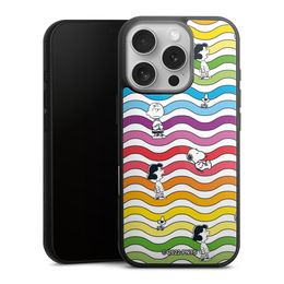 DeinDesign iPhone 16 Pro Handy Gallery Case Handyh&uuml;lle 9H Geh&auml;rtetes Glas R&uuml;ckseite H&uuml;lle Snoopy Muster Peanuts Gallery Case
