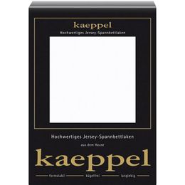 Spannbettlaken Kaeppel "Single Jersey Mako Elasthan", wei&szlig;, L:200cm, Jersey-Elasthan, Obermaterial: 97% Baumwolle, 3% Elasthan, Bettlaken, Spannbettlaken, aus 97% Baumwolle und 3% Elasthan