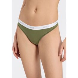 String HUGO UNDERWEAR "ID", Damen, Gr. M, dunkelgr&uuml;n 306, Jersey, Obermaterial: 93% Baumwolle, 7% Elasthan, k&ouml;rpernah, Unterhosen String, aus Stretch-Baumwolle mit Logos am Bund
