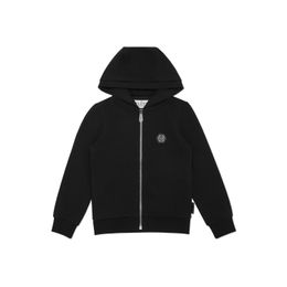 Kapuzensweatjacke Philipp Plein "Teddy", Jungen, Gr. 12, 02, schwarz, Obermaterial: 5% Elasthan, 95% Baumwolle, Sweatjacken