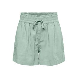 Shorts Only "ONLARIS LIFE PULL UP SHORTS WVN CC", Damen, Gr. L, N-Gr, jadeite, Web, Obermaterial: 93% Viskose, 7% Polyester, unifarben, regular fit kurz, Hosen Shorts, mit Bindeverschluss