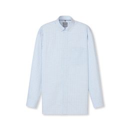 Businesshemd OLYMP "OLYMP Luxor, comfort fit, Button-down", Herren, Gr. 41, Normaler Arm, bleu, 100% Baumwolle, Hemden