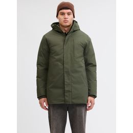 Jack & Jones Parka JACK & JONES "JJEKEEN PARKA AW25 SN", Herren, Gr. M, gr&uuml;n (grape leaf), Web, Obermaterial: 100% Polyester, unifarben, regular fit, hoch geschlossener Ausschnitt, Jacken Parka