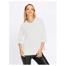 Klassische Bluse Heine, Damen, Gr. 40, wei&szlig;, 97% Baumwolle, 3% Elasthan, unifarben, Rundhals, Blusen