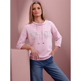 Sweatshirt Heine, Damen, Gr. 48, ros&eacute;, 50% Modal, 44% Polyester, 6% Elasthan, unifarben, Rundhals, Sweatshirts Sweatshirt