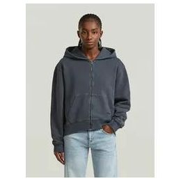 G-Star Raw Longpullover G-STAR "Washed Hoodie Zip Relaxed Sweatshirt", Damen, Gr. M, salute gd, Obermaterial: 100% Baumwolle, Pullover Longpullover