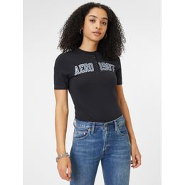 A&eacute;ropostale T-Shirt Damen Gr&ouml;&szlig;e M taubenblau / schwarz / wei&szlig;