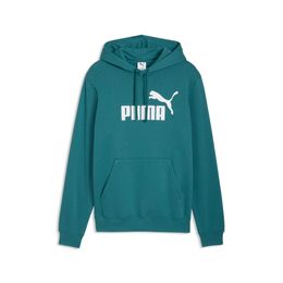 Kapuzensweatshirt Puma "ESS NO. 1 LOGO HOODIE FL (S)", Herren, Gr. XL, emerald ice, Fleece, Obermaterial: 66% Baumwolle, 34% Polyester, bedruckt, regular fit normal, Sweatshirts, Regular Fit, verstellbare Kapuze, mit K&auml;ngurutasche