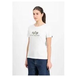T-Shirt Alpha Industries "Basic T-Shirt BL Mirror Leo W", Damen, Gr. XS, wei&szlig;, Obermaterial: 100% Baumwolle, Shirts T-Shirt