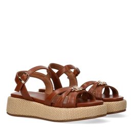 Sandale Tommy Hilfiger, M&auml;dchen, Gr. 36, braun, Synthetik, Schuhe Sandale, Plateau, Sommerschuh, Wedge Sandale mit Schnallenverschluss