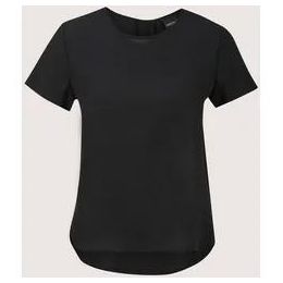 Madeleine Mode Shirtbluse MADELEINE "Blusenshirt Sommerbluse mit Rei&szlig;verschluss", Damen, Gr. 44, schwarz, Obermaterial: 97% Polyester PES. 3% Elasthan EL., Modern, gerade, Blusen, Rei&szlig;verschluss am R&uuml;cken