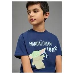 T-Shirt Kidsworld "STAR WARS: MADALORIAN - Disney Shirt", Jungen, Gr. 164/170, marine, Single Jersey, Obermaterial: 100% Baumwolle, bedruckt, Basic normal, Rundhals, Shirts T-Shirt, MANDALORIAN Shirt f&uuml;r Jungen, Kurzarm, bedruckte Optik, aus Baumwolle