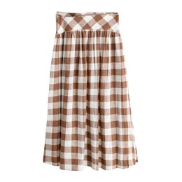 next Rock 'Gingham' Damen Gr&ouml;&szlig;e 44 creme / braun / umbra