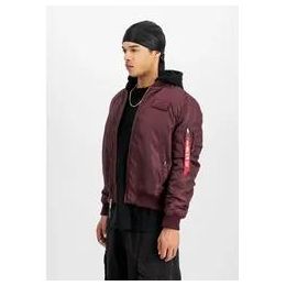 Bomberjacke Alpha Industries "MA-1 TT Two Tone Hood CW", Herren, Gr. XL, schwarz cherry, Obermaterial: 100% Nylon, Futter: 100% Nylon, Kapuze: 75% Baumwolle, 25% Polyester, F&uuml;llung: 100% Polyester, Jacken Bomberjacke