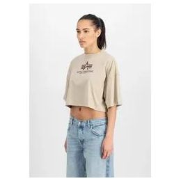 T-Shirt Alpha Industries "Basic T-Shirt BL Cropped PP W", Damen, Gr. M, organic beige, Obermaterial: 100% Baumwolle, Shirts T-Shirt