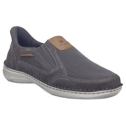 Slipper Josef Seibel "New Anvers 25", Herren, Gr. 41, asphalt kombi, Leder, Textil, kontrastfarbene Details, Schuhe Slipper, Schlupfschuh, Halbschuh, Komfortschuh in Schuhweite K (=extraweit)