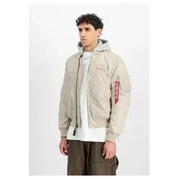 Bomberjacke Alpha Industries "MA-1 TT Two Tone Hood CW", Herren, Gr. S, organic beige, Obermaterial: 100% Nylon, Futter: 100% Nylon, Kapuze: 75% Baumwolle, 25% Polyester, F&uuml;llung: 100% Polyester, Jacken Bomberjacke