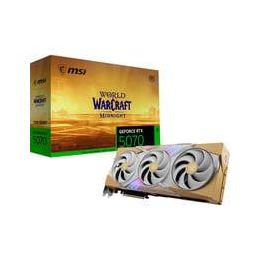 MSI GeForce RTX 5070 12G World of Warcraft MIDNIGHT LIGHT EDITION OC, Grafikkarte gold/blau, DLSS 4, 3x DisplayPort, 1x HDMI 2.1