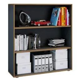 B&uuml;cherregal Vcm "Holz B&uuml;ro Regal B&uuml;cher Ordner Aktenregal Salia 3f", schwarz (anthrazit), B:100cm T:33cm, Regale, B&uuml;cherregal