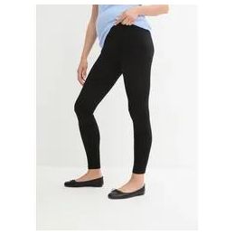 Umstandsleggings bonprix, Damen, Gr. 40/42 (M), N-Gr, schwarz, Jersey, Obermaterial: 95% Baumwolle, 5% Elasthan, unifarben, slim fit lang, Hosen, aus Stretch-Jersey mit hohem Baumwollanteil, Slim Fit