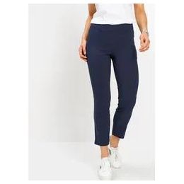 7/8-Hose bonprix, Damen, Gr. 38, N-Gr, dunkelblau, Web, Obermaterial: 73% Viskose, 23% Polyamid, 4% Elasthan, festlich, slim fit, Hosen 7/8-Hose, aus elastischem Materialmix mit Viskose, slim fit Passform