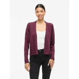 Cardigan Vila "VIRIL SHORT L/S KNIT CARDIGAN-NOOS", Damen, Gr. M, fig detail:schwarz melange, Feinstrick, Obermaterial: 50% Viskose, 27% Nylon, 23% Polyester, meliert, regular fit kurz, V-Ausschnitt, Rippstrickb&uuml;ndchen, Strickjacken Cardigan, Materialmix, regular fit