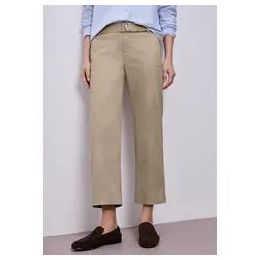 Stoffhose Street One, Damen, Gr. 40, L&auml;nge 28, safari beige, Web, 67% Baumwolle, 30% Polyester, 3% Elasthan, unifarben, comfort fit kn&ouml;chelfrei, Hosen Stoffhose, Middle Waist