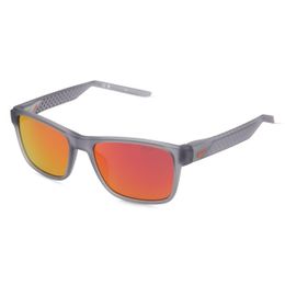 Nike LIVEFREE CLASSIC EV24011 | Unisex-Sonnenbrille | Fassung: Vollrand, Quadratisch, Acetat Spritzguss, Grau Matt | Glasfarbe: Rot