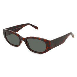Fielmann LD 050 SUN FA MEGHAN | Damen-Sonnenbrille | Fassung: Vollrand, Oval, Propionat, Havanna Gl&auml;nzend | Glasfarbe: Gr&uuml;n