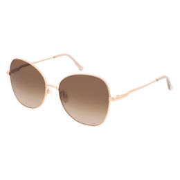 Fielmann BD 607 SUN FA KYLIE | Damen-Sonnenbrille | Fassung: Vollrand, Butterfly, Edelstahl, Rosegold Gl&auml;nzend | Glasfarbe: Braun Verlaufend
