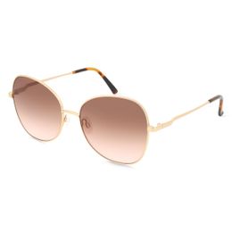 Fielmann BD 607 SUN FA KYLIE | Damen-Sonnenbrille | Fassung: Vollrand, Butterfly, Edelstahl, Gold Gl&auml;nzend | Glasfarbe: Rosebraun Verlaufend