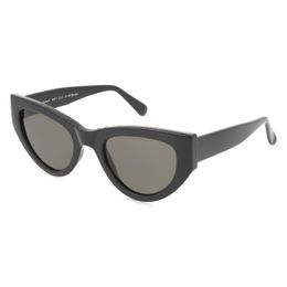 Fielmann MC 630 SUN FA AMY II | Damen-Sonnenbrille | Fassung: Vollrand, Butterfly, Acetat Spritzguss, Schwarz Gl&auml;nzend | Glasfarbe: Grau