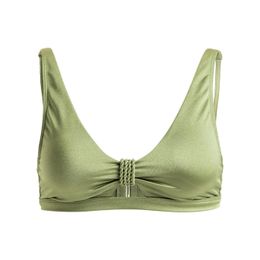 Bandeau-Bikini-Top Roxy "Brilho", Damen, Gr. L, Cup B, gr&uuml;n (loden gr&uuml;n), Obermaterial: 82% Nylon, 18% Elasthan;, Bikini-Oberteile Bandeau-Bikini-Top