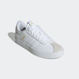 Sneaker adidas Sportswear "VL COURT 3.0", Damen, Gr. 42,5, wei&szlig; (cloud wei&szlig;, ftwr wei&szlig;, grau one), Leder, Synthetik, Schuhe Sneaker, inspiriert vom Design des adidas samba, Topseller