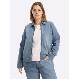 sheego Gro&szlig;e Gr&ouml;&szlig;en Jeansjacke in Blousonform, blue-bleached, Gr&ouml;&szlig;e 50 - Damen