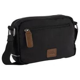 Handtasche Camel Active "Aurum", Damen, Gr. B/H/T: 20,5cm x 15cm x 6cm, schwarz, Polyester, beschichtet, clean, unifarben mit Farbeins&auml;tzen, Taschen Handtasche, aus recyceltem Polyester in Nylonstruktur, leicht & mit feinen Details
