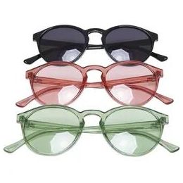 Sonnenbrille Urban Classics "Urban Classics Unisex Sunglasses Cypress 3-Pack", Damen, schwarz, palepink, vintagegr&uuml;n, Sonnenbrillen Sonnenbrille
