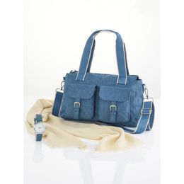 WITT Damen 3tlg. Set: Handtasche, Uhr und Schal, bleu, Gr&ouml;&szlig;e 0