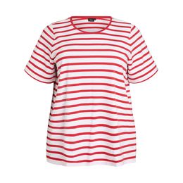 Zizzi T-Shirt 'Vivi' Damen Gr&ouml;&szlig;e 11XL/12XL rot / wei&szlig;