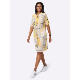 Heine Damen Jerseykleid, Gelb, Gr. 38, Shirtkleider, 100% Baumwolle